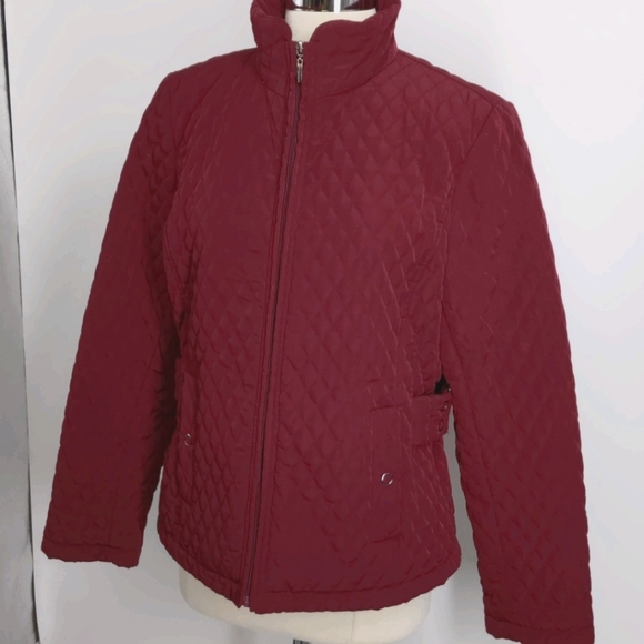 Gallery | Jackets & Coats | Giacca Red Quilted Lined Zipper Front ...